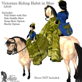 Second Life Marketplace - Victorian Riding Habit - Blue