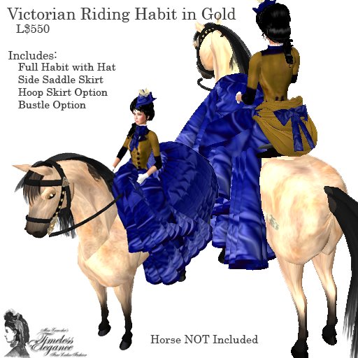 Second Life Marketplace - Victorian Riding Habit - Gold