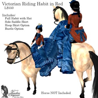 Second Life Marketplace - Victorian Riding Habit - Red