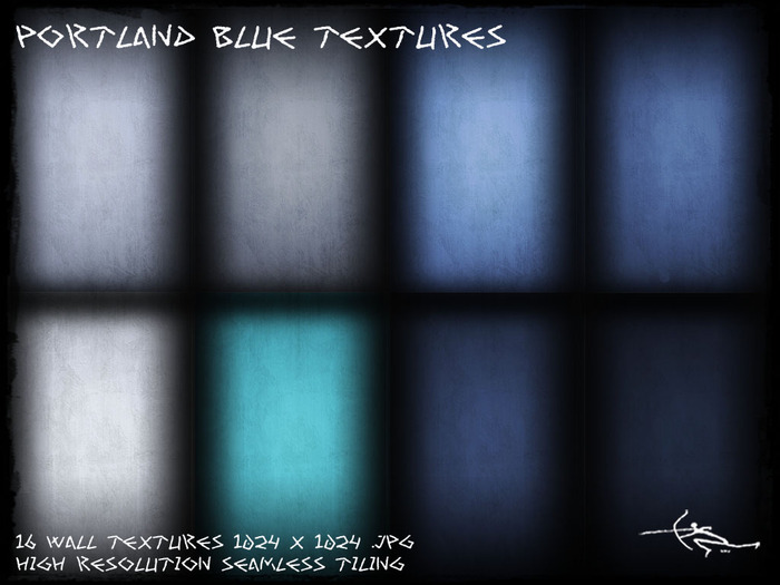 Second Life Marketplace - Voltai Portland Blue Textures - Cement Wall ...