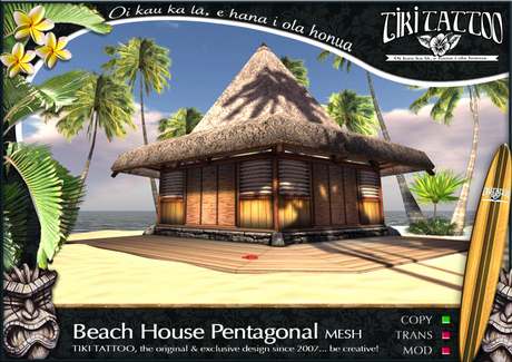 Second Life Marketplace - Tiki Tattoo - COPY - Beach House Penta ...