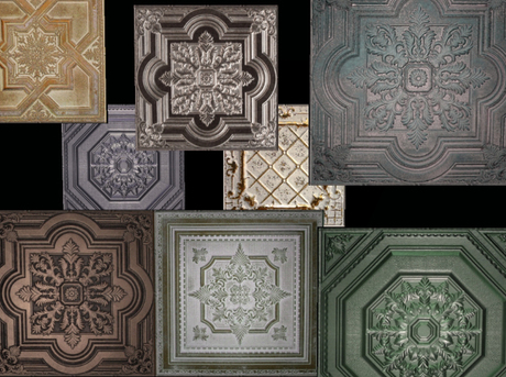 Second Life Marketplace - DATS Metal Tile Ceiling Textures, 80 Seamless ...
