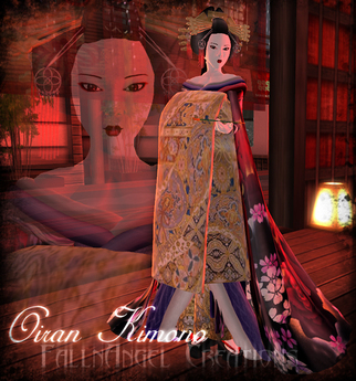 Second Life Marketplace - Falln Oiran Kimono Romantic Roses