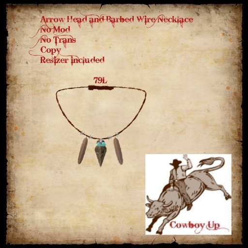 Second Life Marketplace - Arrow Head and BArbed Wire Necklace Boxed