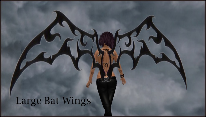 Second Life Marketplace - Large Black Bat Wings