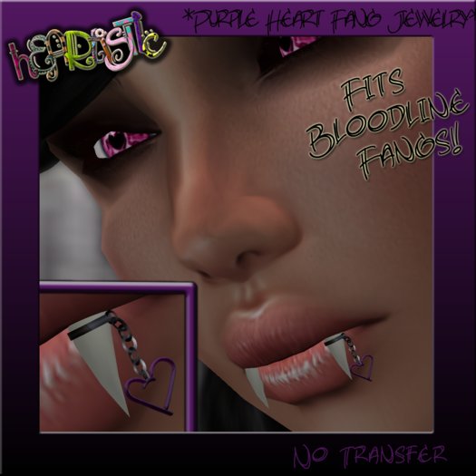 Second Life Marketplace - Purple Heart Fang Jewelry