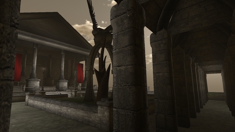 Second Life Marketplace - Temple & Courtyard with Falcon Statue (incl ...