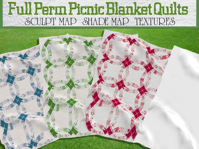 Second Life Marketplace - FULL PERM Picnic Blanket Quilt Sculpt Map ...