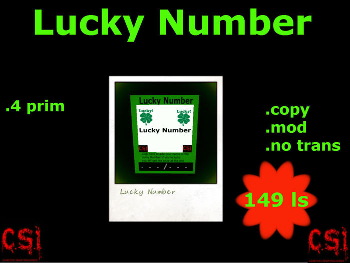 Second Life Marketplace - Lucky Number (box)