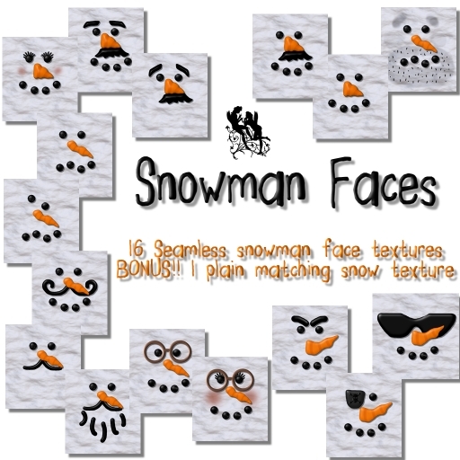 Second Life Marketplace - FUD Snowman Faces Texture Pack (Winter)