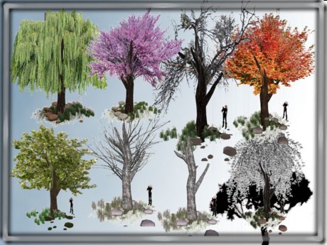 Second Life Marketplace - Multi Season Tree w/ landscape ~ Leaves ...