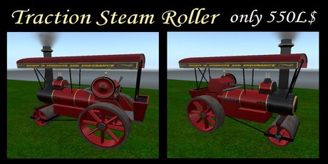 Second Life Marketplace - Traction Steam Roller red (boxed)