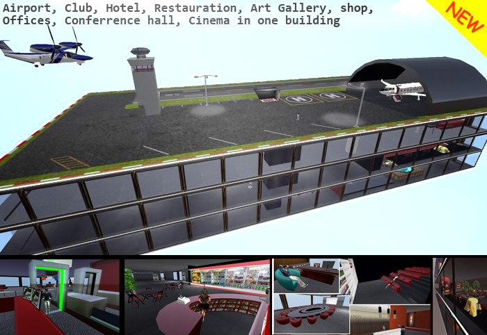 Second Life Marketplace - Airport, club, restauration, hotel, cinema ...
