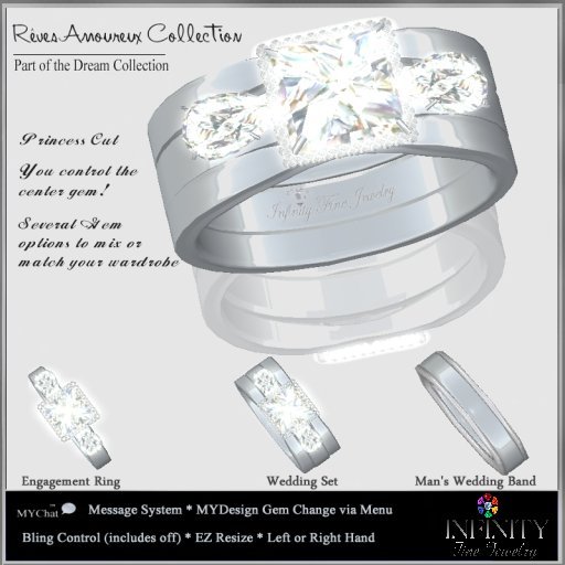 Second Life Marketplace - *INFINITY* Reves Amoureux Wedding Rings ...