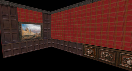 Second Life Marketplace - Castle Interior Wall Textures, Red Plaid ...