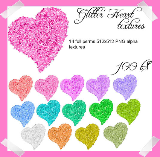 Second Life Marketplace - Glitter heart cute full permissions PNG alpha ...