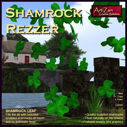 Second Life Marketplace - Shamrocks Rezzer - St Patrick's Day ...