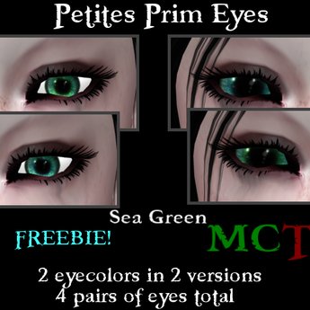 Second Life Marketplace - ~tc~ Petites Prim Eyes - Sea Green Freebie ...