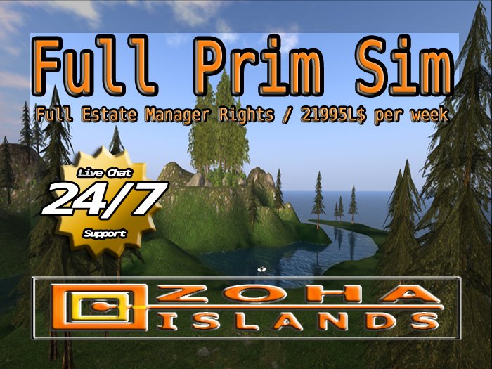 Second Life Marketplace - ZoHa Islands - Full Prim Sim (15000 prims)