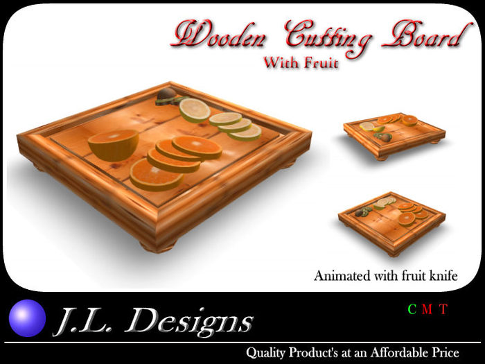 Second Life Marketplace - J.L. Designs - Animated Wooden Cutting Board ...
