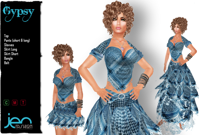 Second Life Marketplace - .: jen Fashion :. Gypsy Dress - Blue