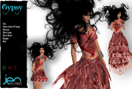 Second Life Marketplace - .: jen Fashion :. Gypsy Dress - Red