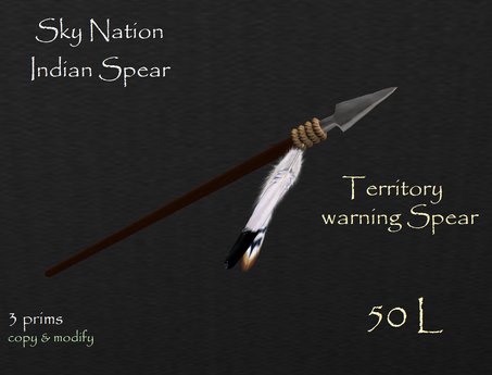 Second Life Marketplace - Sky Nation 3 prim Native American War Lance ...