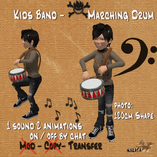 Second Life Marketplace - kids band-marching drum