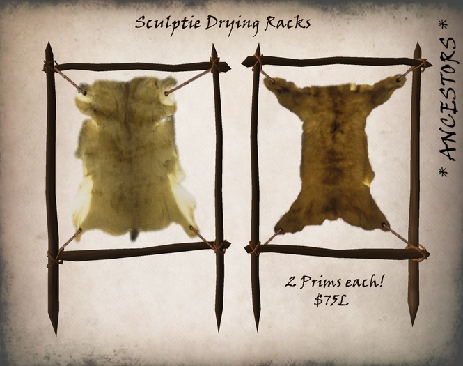 Second Life Marketplace - * ANCESTORS * Drying racks for hides - 2 ...