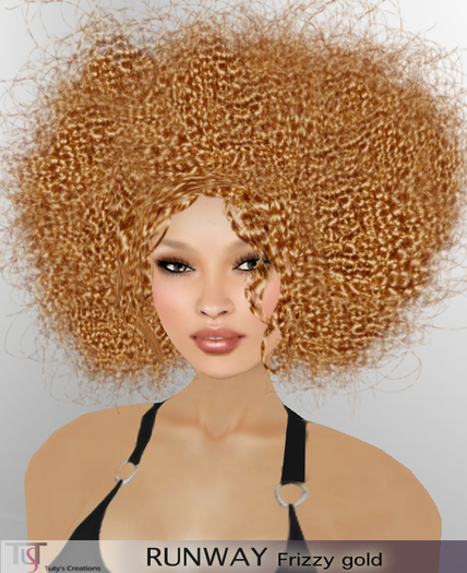 Second Life Marketplace - ~TuTy's~ RUNWAY Afro hairstyle - Frizzy Gold