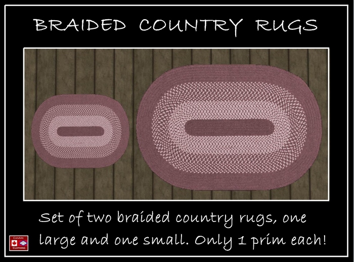 Second Life Marketplace - BRAIDED COUNTRY RUGS (PINK)