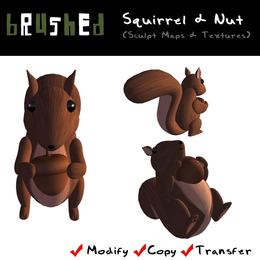 Second Life Marketplace - [Brushed] Squirrel & Nut :: Sculpt Maps ...
