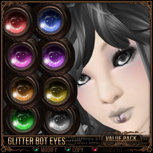 Second Life Marketplace - =^.^= Curious Kitties - Glitter Bot Eyes ...