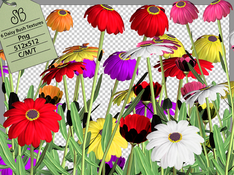 Second Life Marketplace - SB 6 DAISY BUSH ALPHA TEXTURES