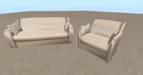 Second Life Marketplace - sofa and couch 1+1 prim