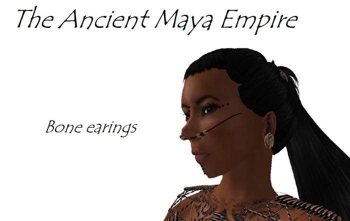 Second Life Marketplace - The Ancient Maya Empire - Bone Earings, maya ...