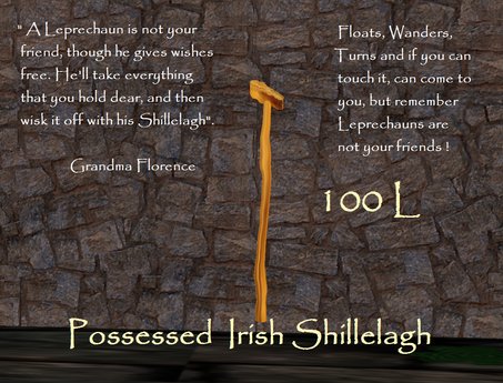 Second Life Marketplace - Dragonsfyre Irish Possessed Shillelagh (BOXED )