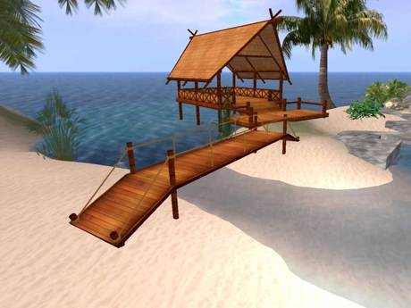 Second Life Marketplace - Tiki Suspension Bridge - Hanging Bridge