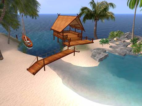 Second Life Marketplace - Tiki Suspension Bridge - Hanging Bridge