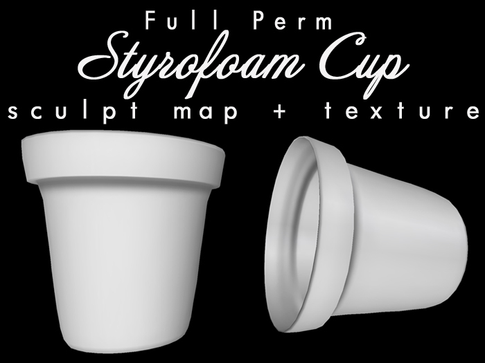 Second Life Marketplace - FULL PERM Styrofoam Cup Sculpt Map & Texture