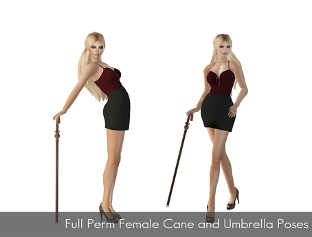 Second Life Marketplace - Full Perm 2 Female Cane / Umbrella Poses