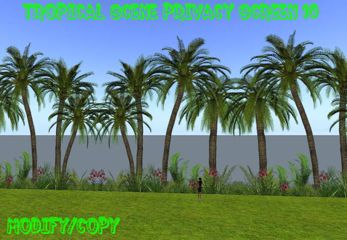 Second Life Marketplace - 20x20 Tropical Scene Privacy Screen 10 (Seamless)