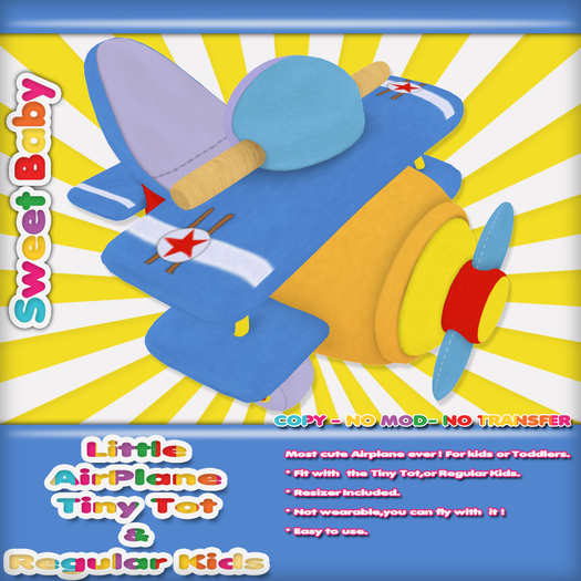 Second Life Marketplace - Sweet Baby - Little Airplane - Blue