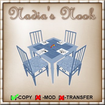 Second Life Marketplace - Kids Coloring Table & Chairs - Blue
