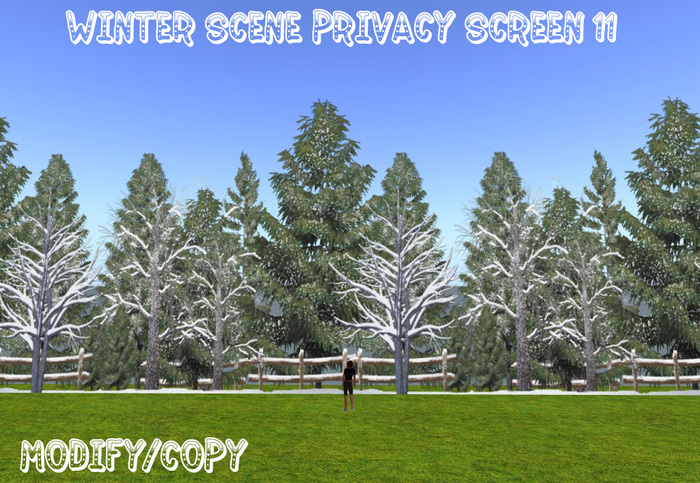 Second Life Marketplace - 20x20 Winter Scene Privacy Screen 11 (Seamless)