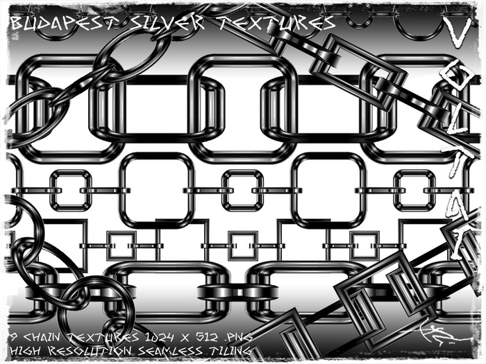 Second Life Marketplace - Voltai Budapest Silver Textures - Chain textures
