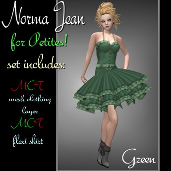 Second Life Marketplace - Petites Norma Jean - Green **for use with ...