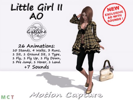 Second Life Marketplace - Gaeline Animations - Little Girl II AO : just ...