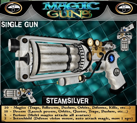 Second Life Marketplace - BOX Magic gun-Steamsilver-Single