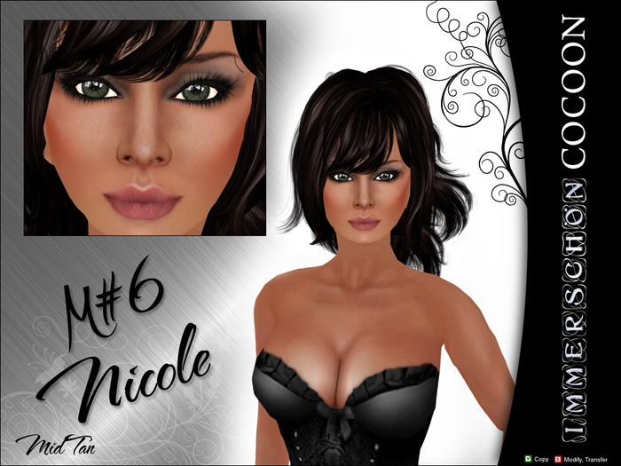 Second Life Marketplace - Immerschoen Cocoon - Skin Nicole M#6-Demo